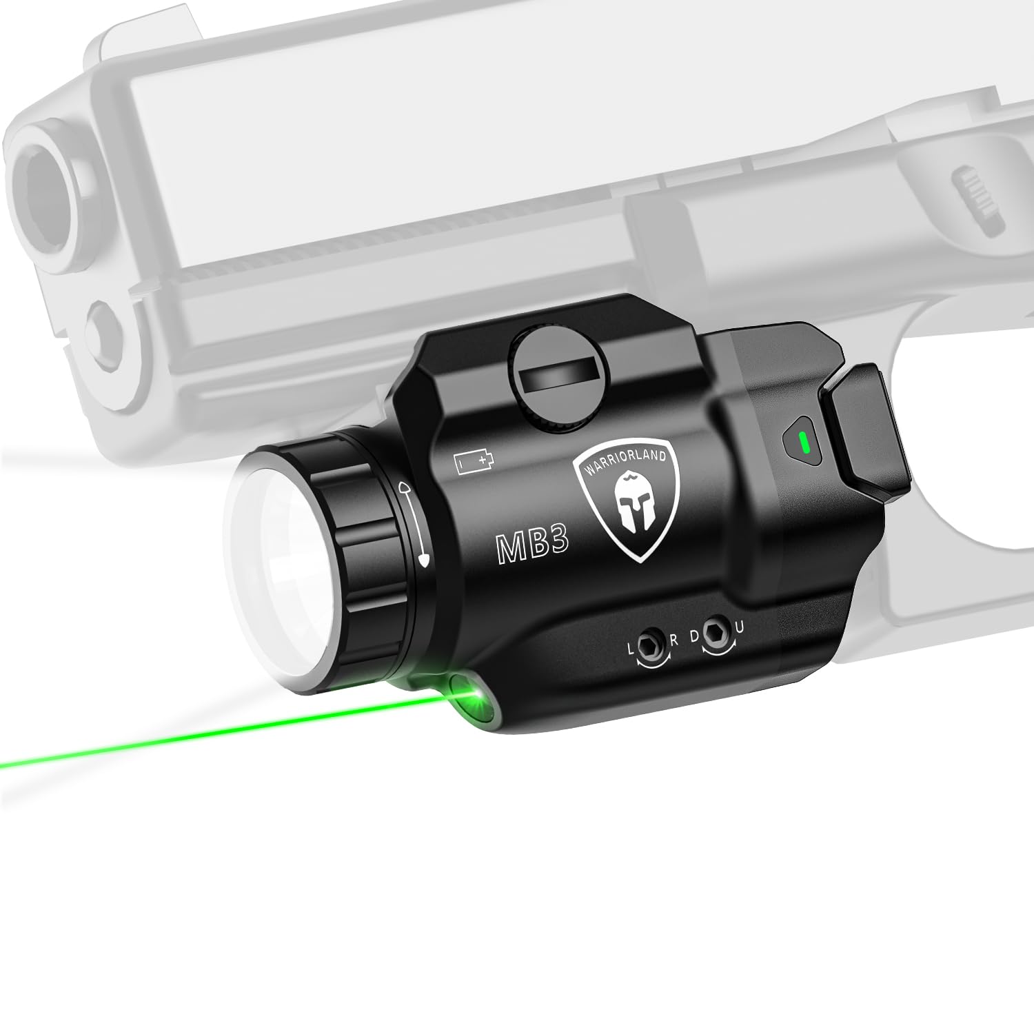 WARRIORLAND MB3 Compact Pistol Light, Fit for G17 /G19 /P365 /G3C /M&P ...