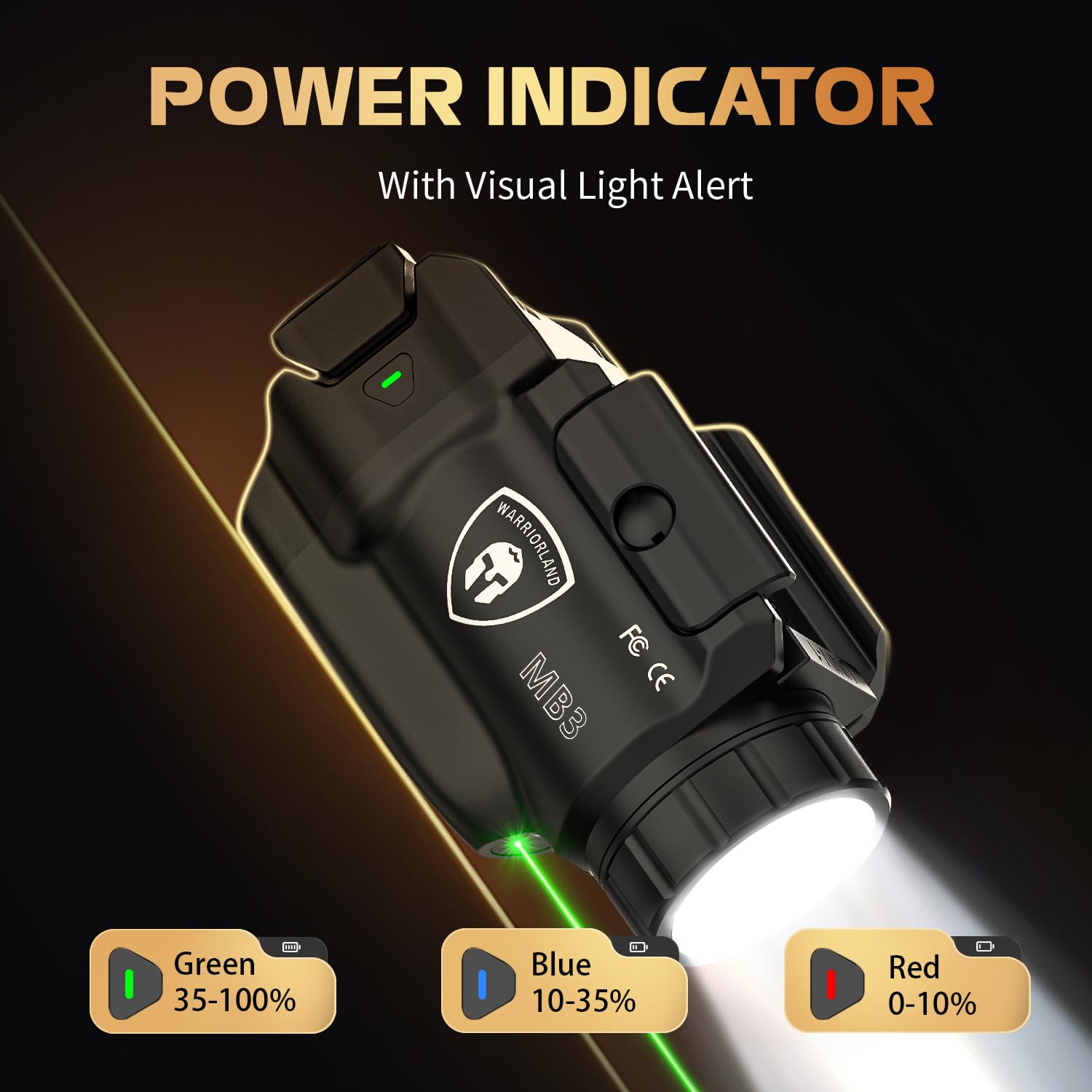 WARRIORLAND MB3 Gun Light and Custom Kydex Holster, Fit for S&W SD9 VE ...